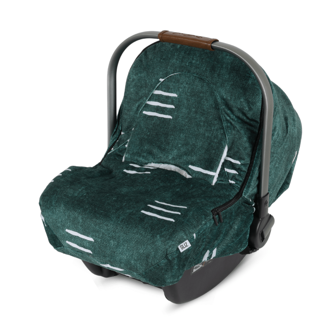 Gliz Design | Winter Car Seat Cover - Green Triple Dashes