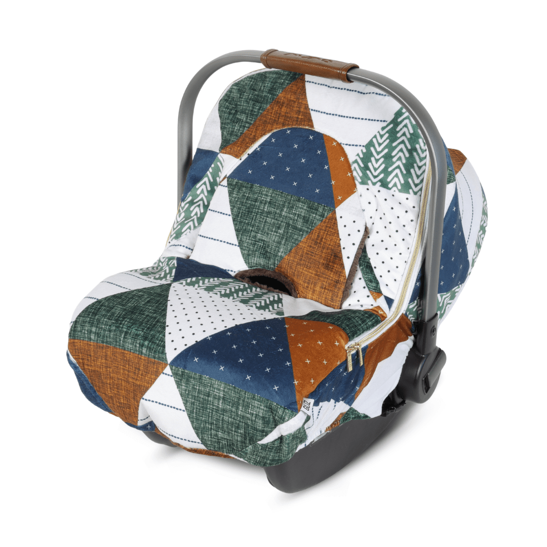 Gliz Design CA | Winter Cover - Triangle Wholecloth Rust and Slate